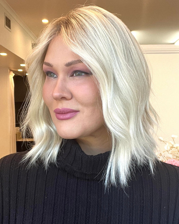 14" Platinum Lace Collection Wig - Luxury EUROPEAN Human Hair Wig - AS ...