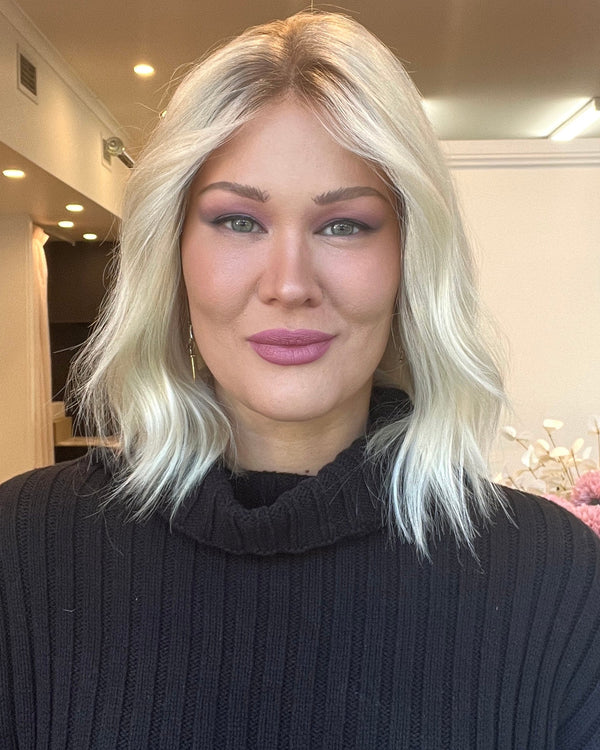 14" Platinum Lace Collection Wig - Luxury EUROPEAN Human Hair Wig - AS ...